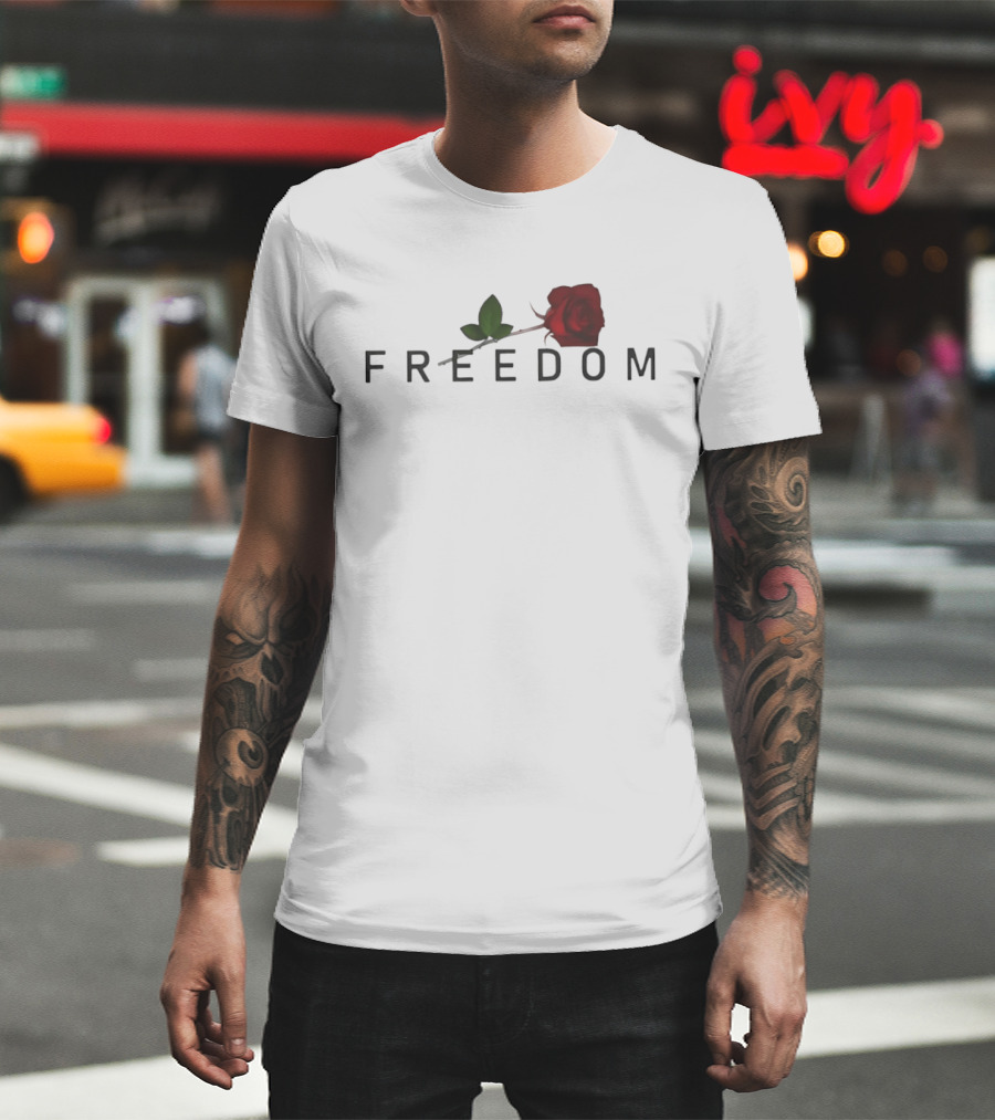 Freedom Red Rose Flower Charlie Kirk T-Shirt