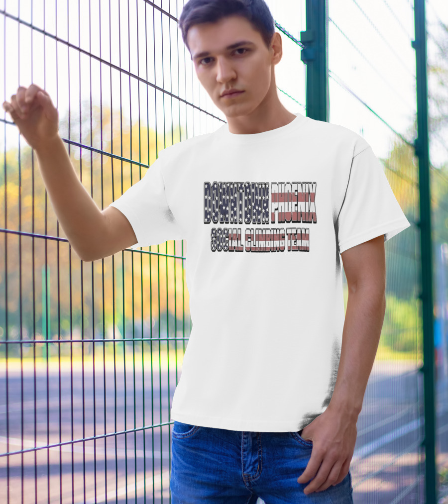 Downtown Phoenix Social Climbing Team American Flag T-Shirt