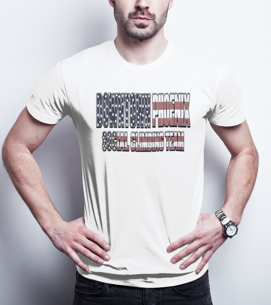 Downtown Phoenix Social Climbing Team American Flag T-Shirt
