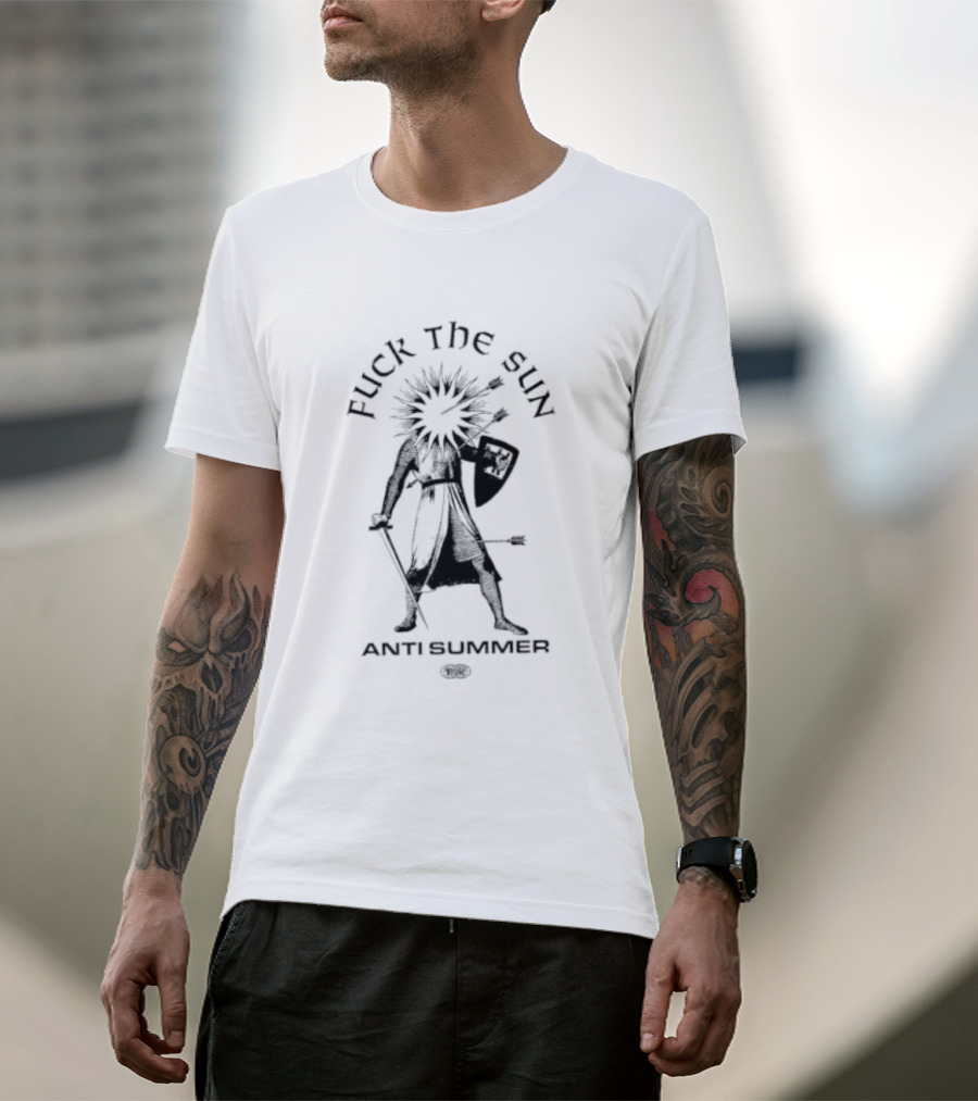 Fuck The Sun Anti Summer Minimalist Sun Hating Rebel T-Shirt
