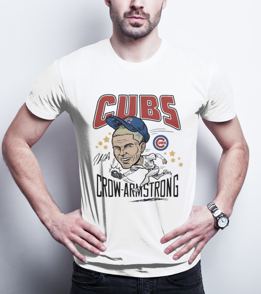 Cubs Pete Crow Armstrong Caricature MLB Player T-Shirt