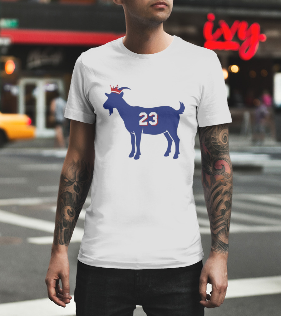 LeGOAT 23 Philadelphia Basketball Crowned Goat T-Shirt