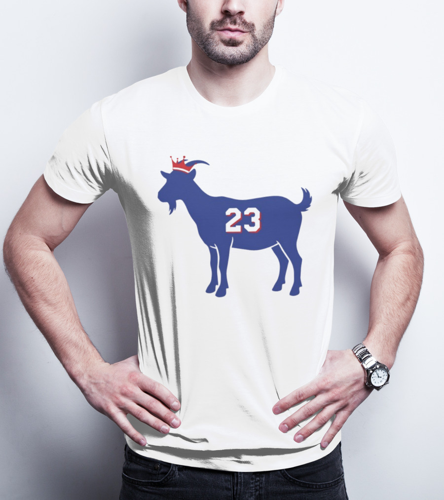 LeGOAT 23 Philadelphia Basketball Crowned Goat T-Shirt