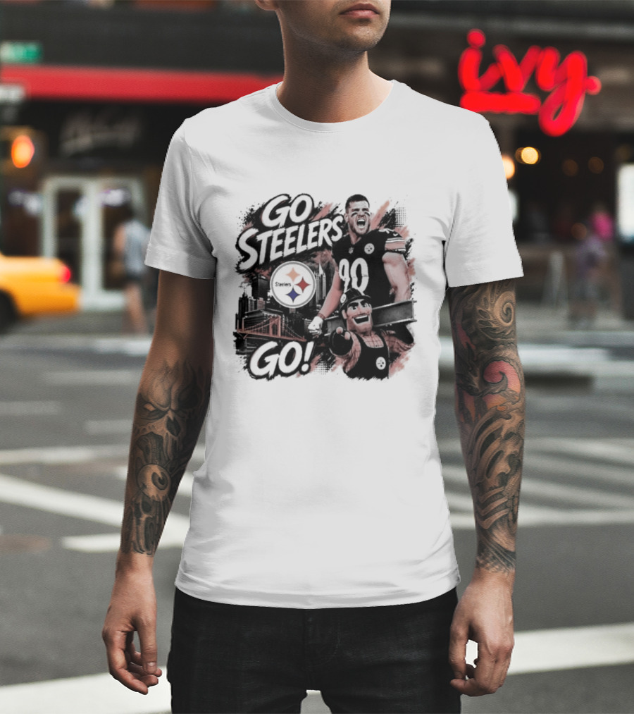 Pittsburgh Steelers TJ Watt Go Steelers Go! T-Shirt