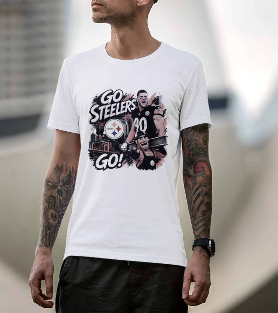Pittsburgh Steelers TJ Watt Go Steelers Go! T-Shirt