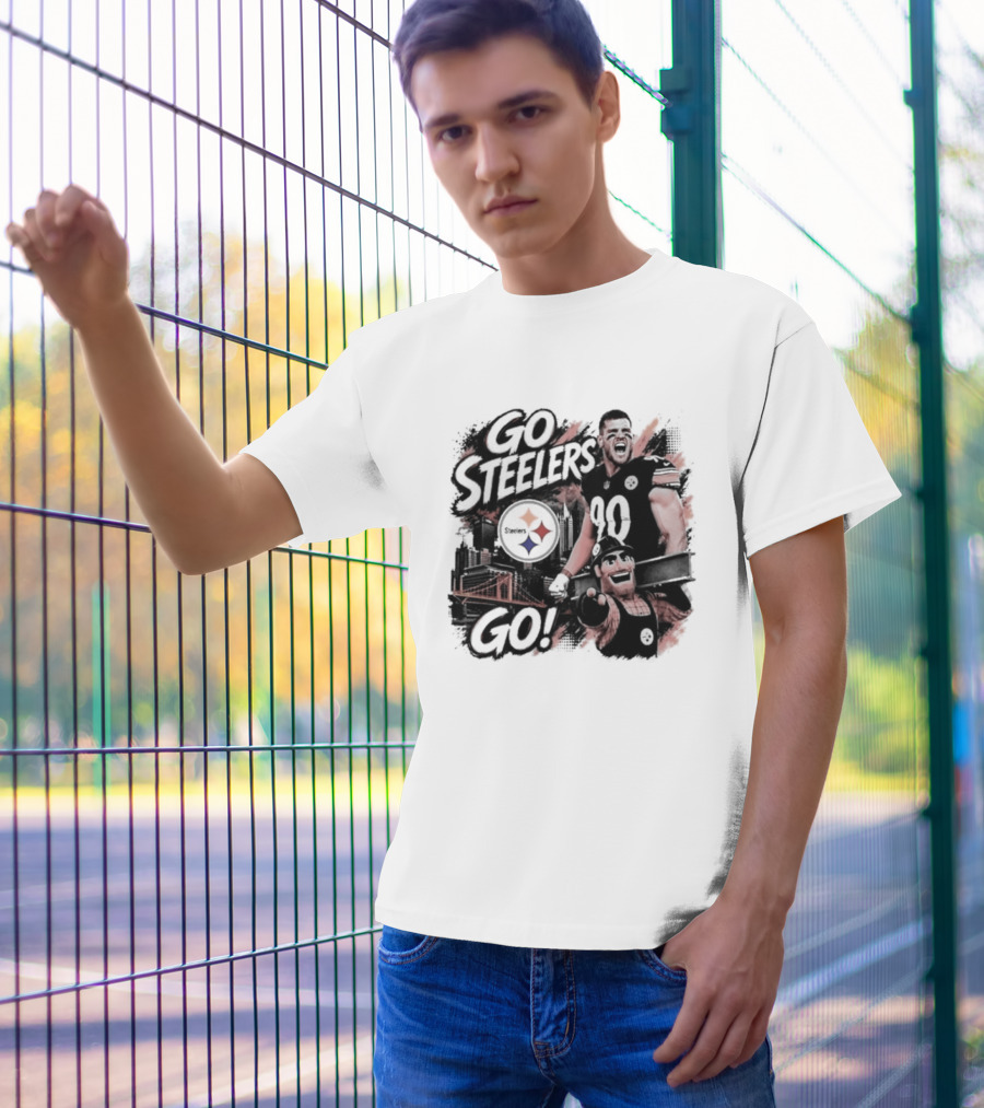 Pittsburgh Steelers TJ Watt Go Steelers Go! T-Shirt