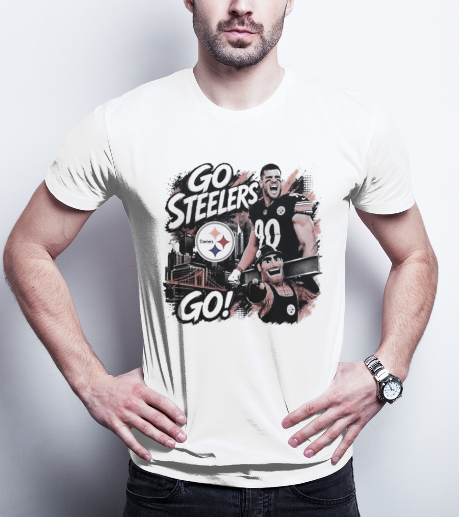 Pittsburgh Steelers TJ Watt Go Steelers Go! T-Shirt