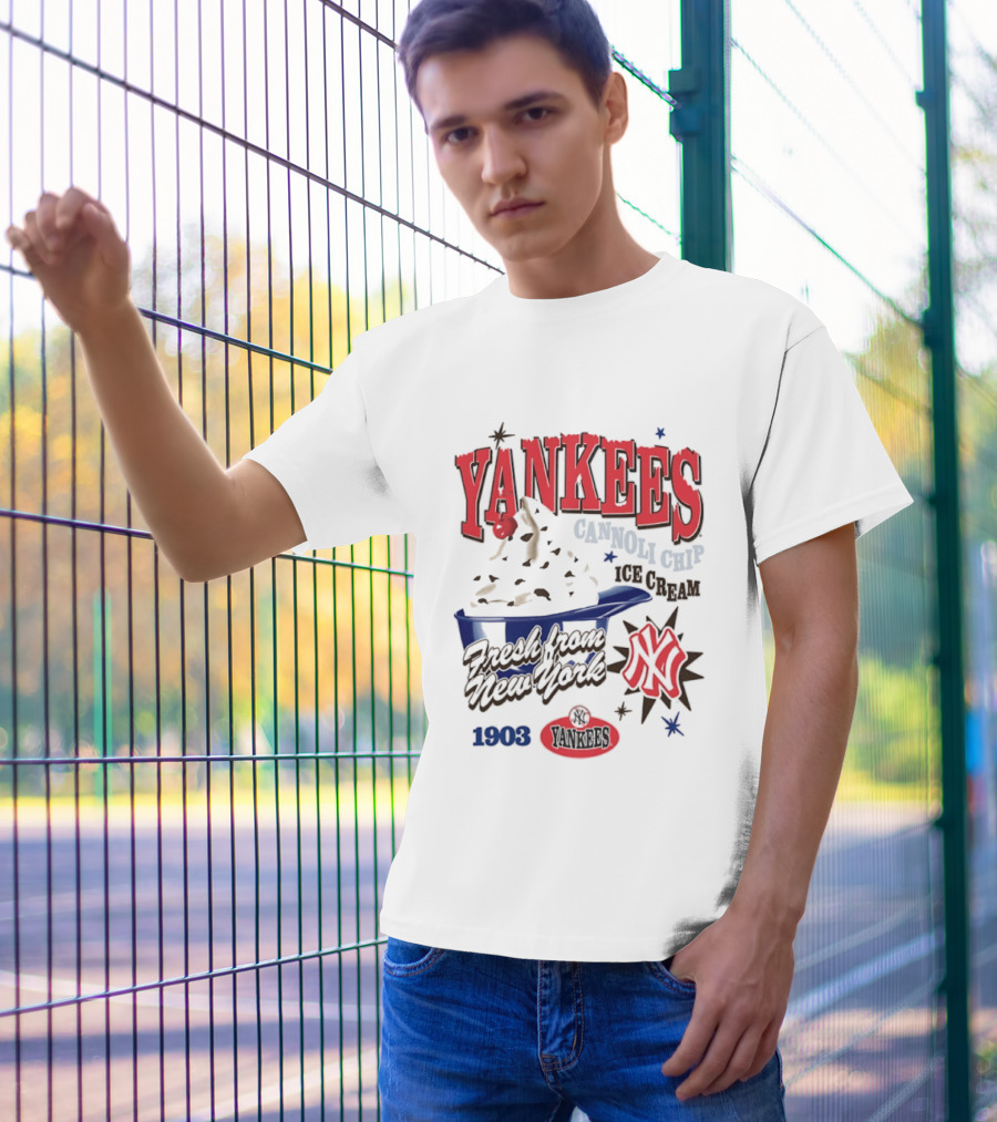 Yankees Cannoli Chip Ice Cream Fresh From New York Since 1903 T-Shirt
