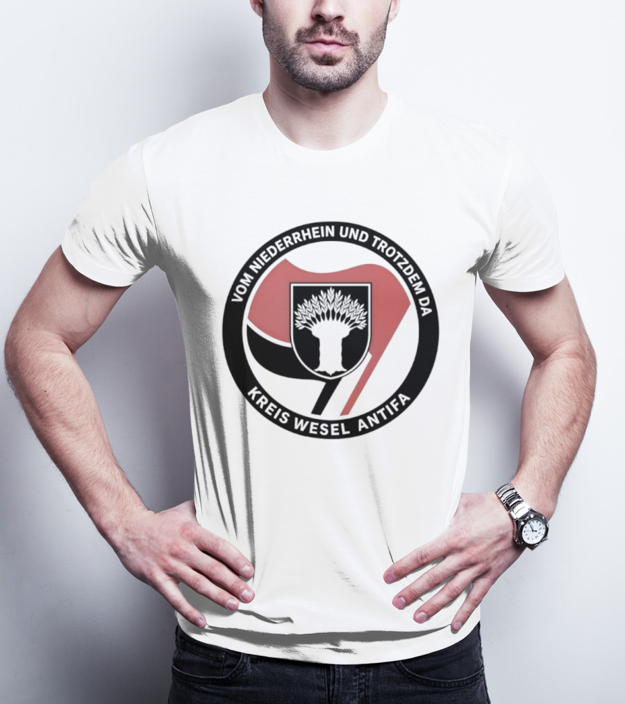 Vom Niederrhein Und Trotzdem Da Kreis Wesel Antifa T-Shirt