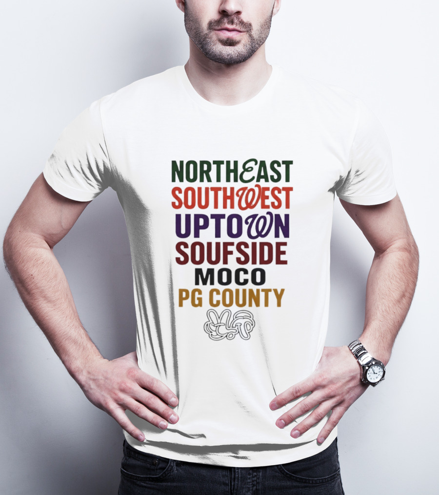 Northeast Southwest Uptown Soufside Moco PG County Peace Gesture T-Shirt