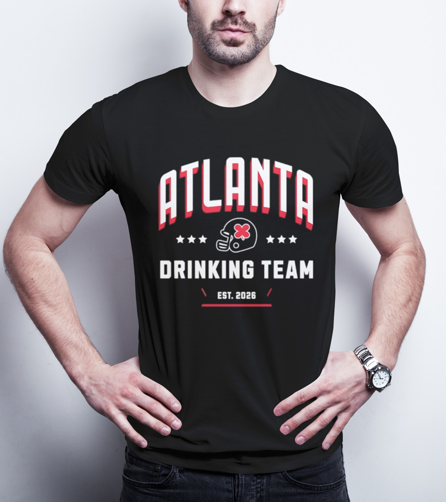 Atlanta Falcons Drinking Team Est 2026 Helmet And Stars T-Shirt
