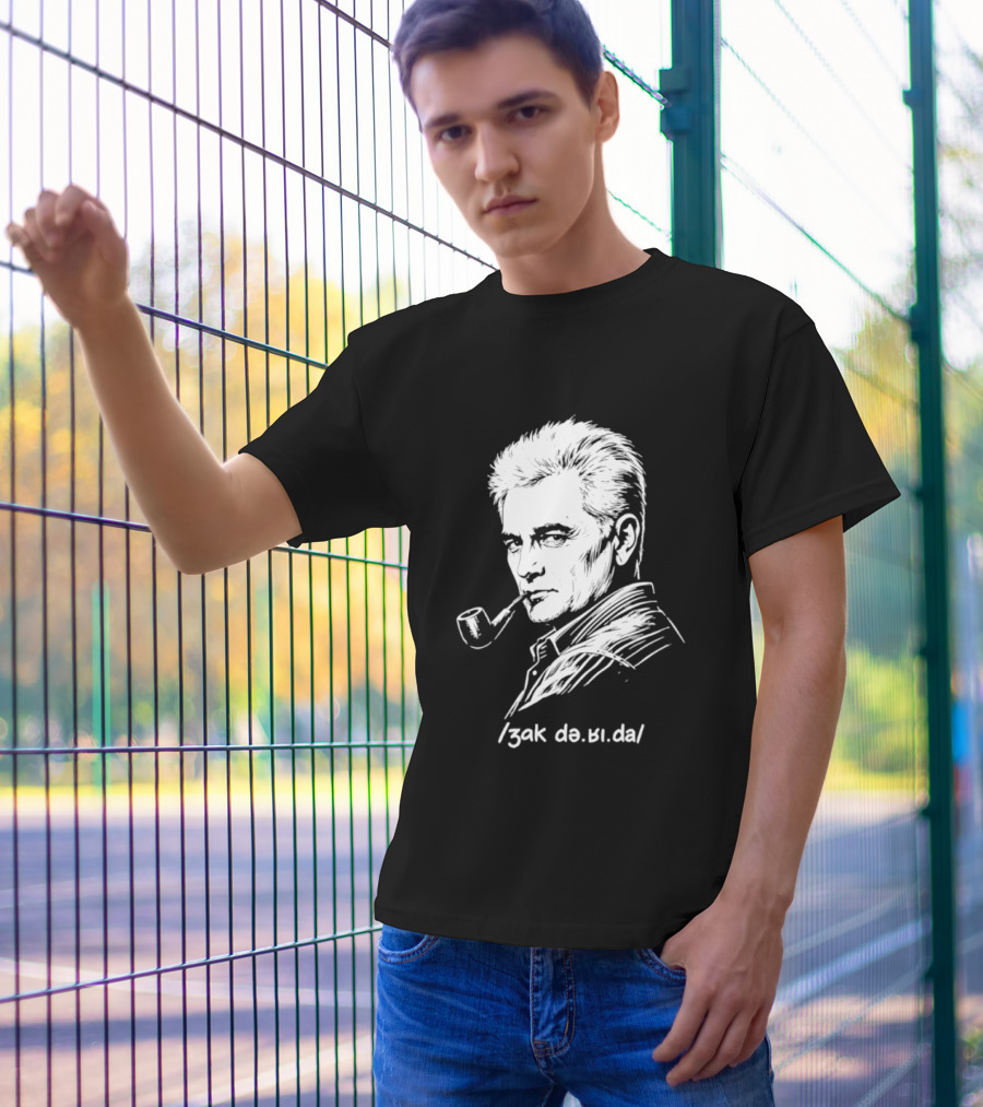 Jacques Derrida Zak De.ʁi.da Philosophy Pipe Sketch T-Shirt