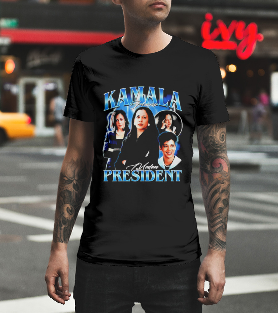Kamala Harris Madam President Democratic Party Collage T-Shirt