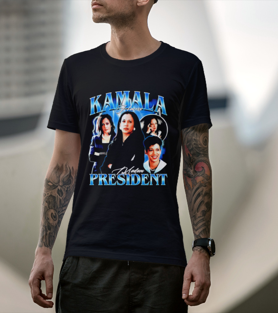 Kamala Harris Madam President Democratic Party Collage T-Shirt