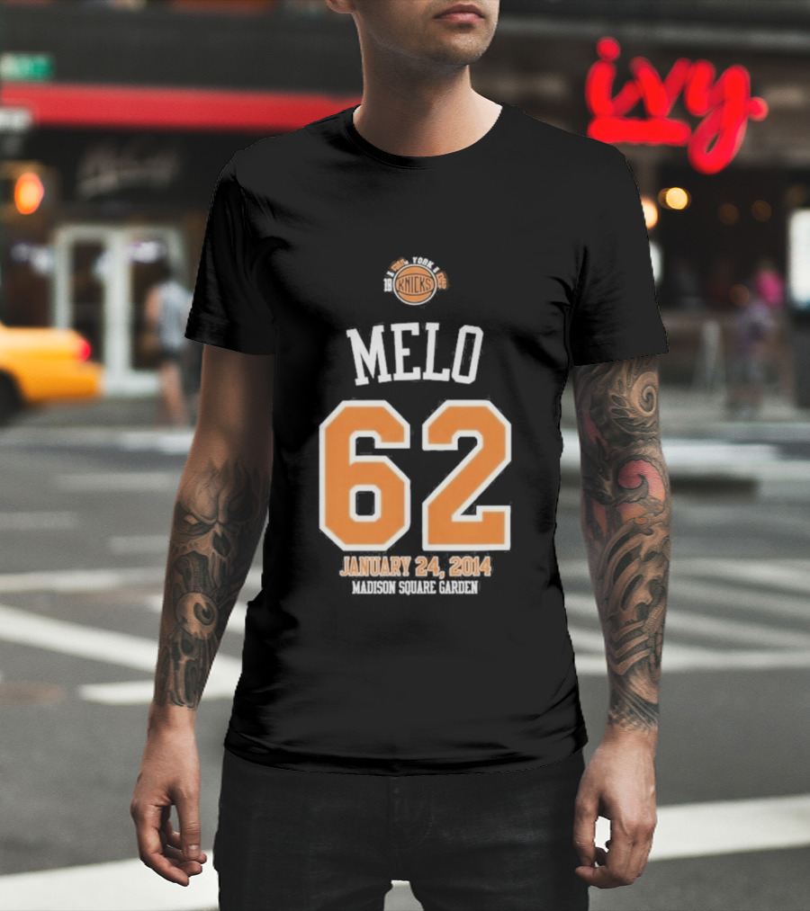 Melo 62 Knicks January 24 2014 Madison Square Garden T-Shirt
