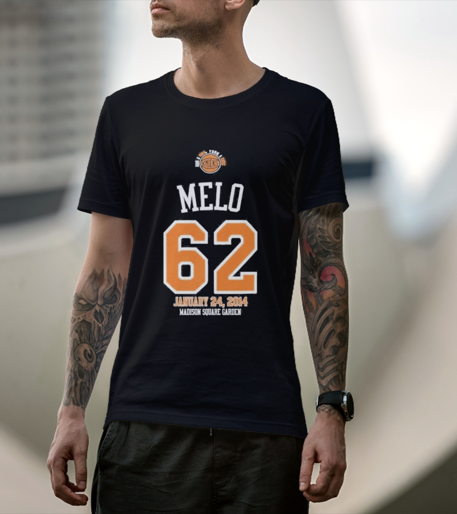Melo 62 Knicks January 24 2014 Madison Square Garden T-Shirt