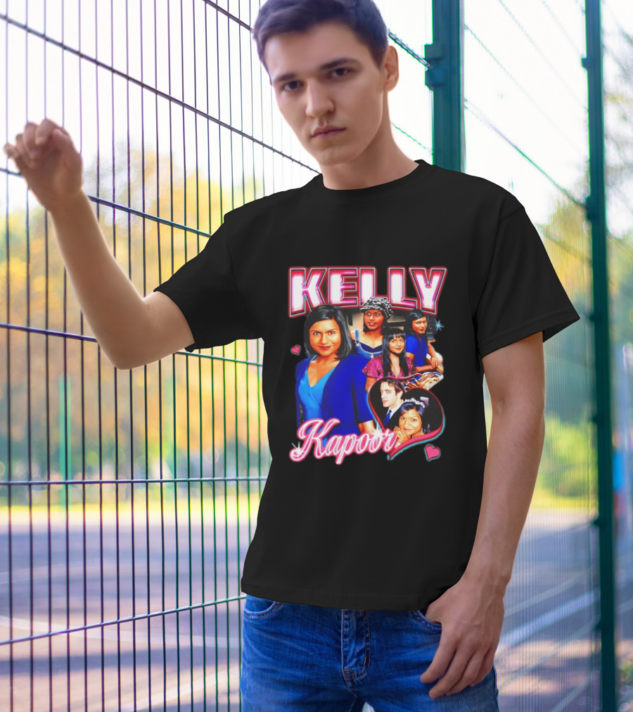 Kelly Kapoor 90s Bootleg Style With Hearts And Character Collage T-Shirt