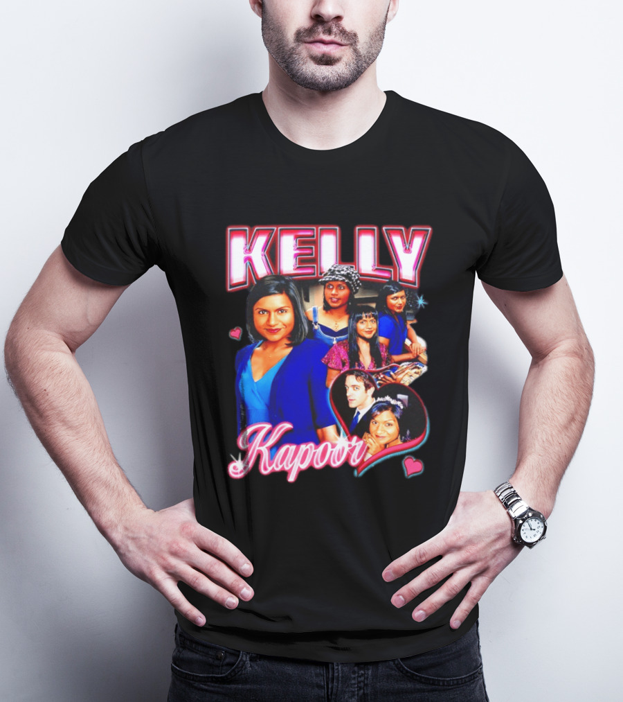 Kelly Kapoor 90s Bootleg Style With Hearts And Character Collage T-Shirt