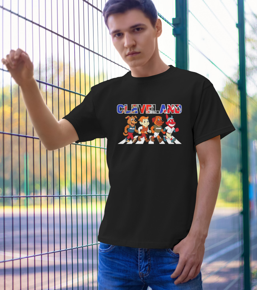 Cleveland Cavaliers Browns Indians Abbey Road Characters 2026 T-Shirt