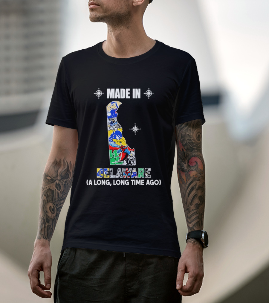 Made In Delaware A Long Long Time Ago State Map With Colorful T-Shirt