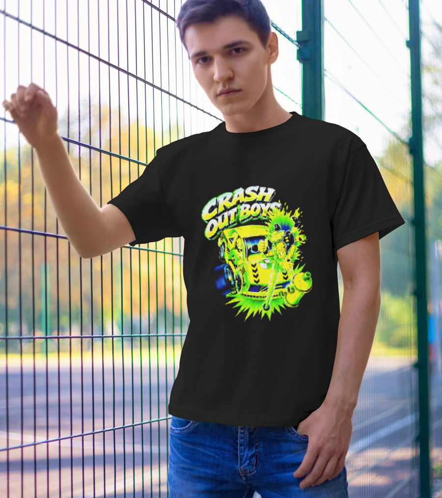 Crash Out Boys Neon Green Punk Streetwear Sludge T-Shirt