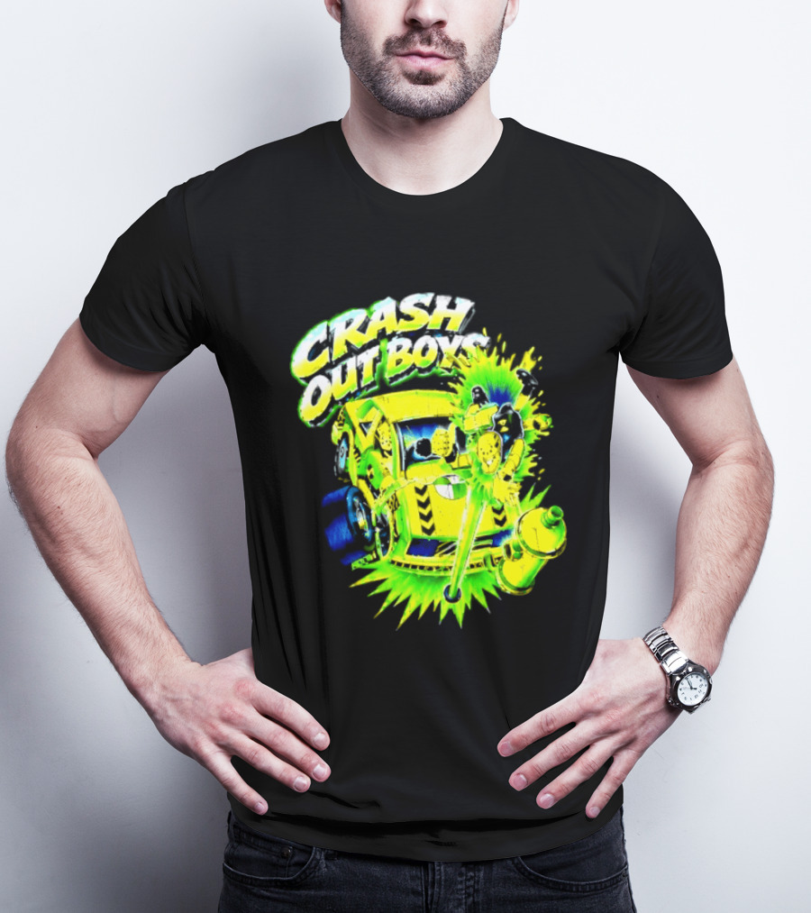 Crash Out Boys Neon Green Punk Streetwear Sludge T-Shirt