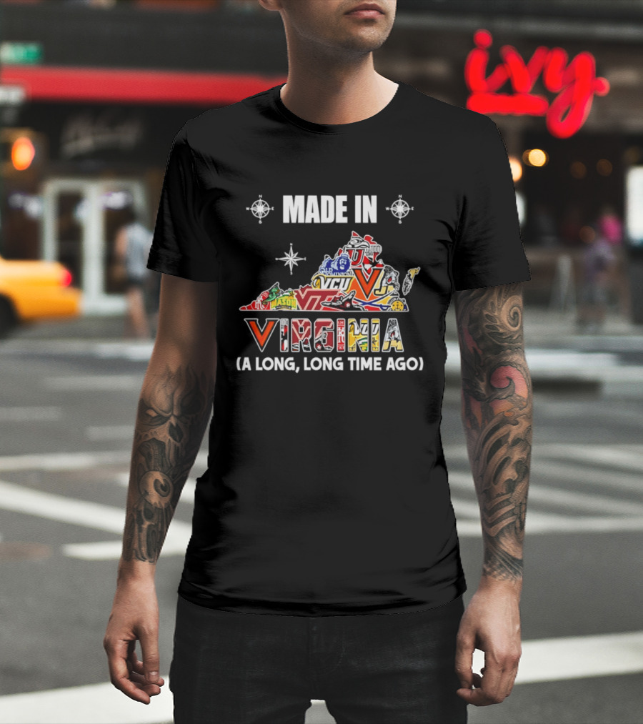 Made In Virginia Sports Team Map Virginia A Long Long Time Ago T-Shirt