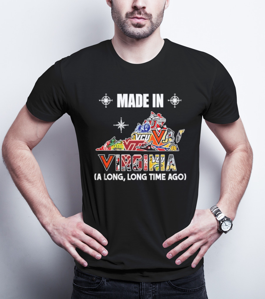 Made In Virginia Sports Team Map Virginia A Long Long Time Ago T-Shirt