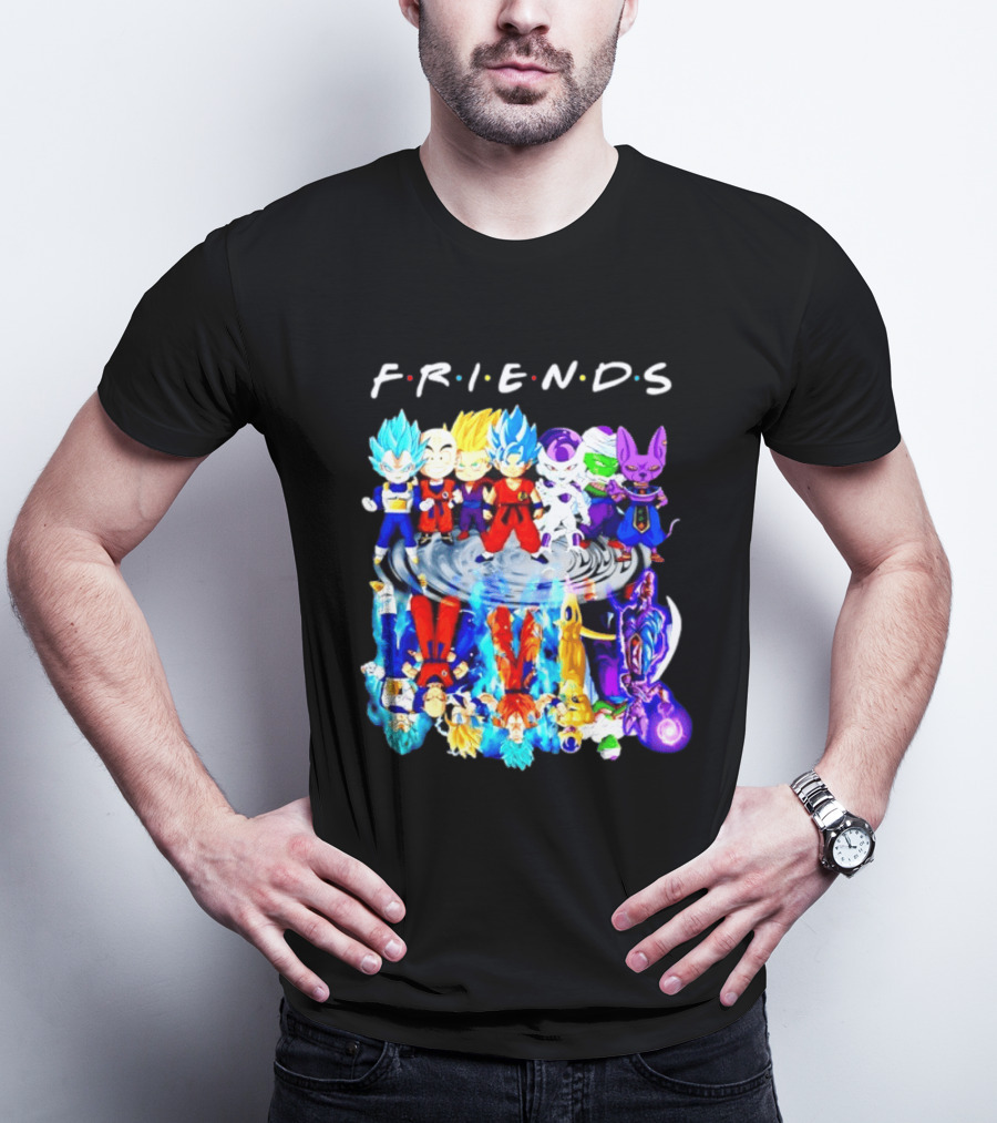 FRIENDS Dragon Ball Z Characters Goku Vegeta Piccolo Frieza Beerus T-Shirt