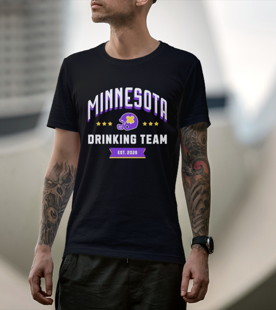 Minnesota Drinking Team Est 2026 Football Helmet Party Fun T-Shirt