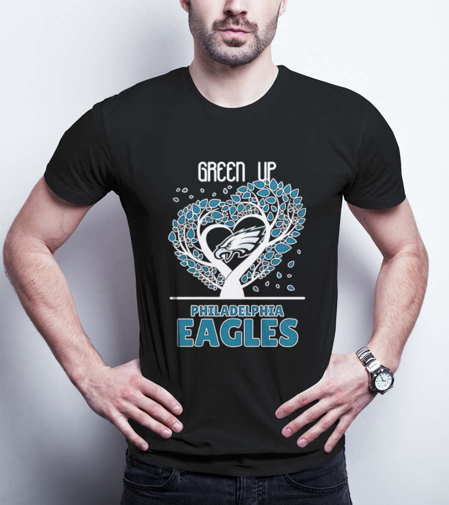 Philadelphia Eagles Green Up Heart Tree 2026 T-Shirt
