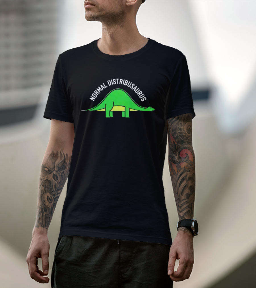 Normal Distribusaurus Dinosaur Statistics T-Shirt