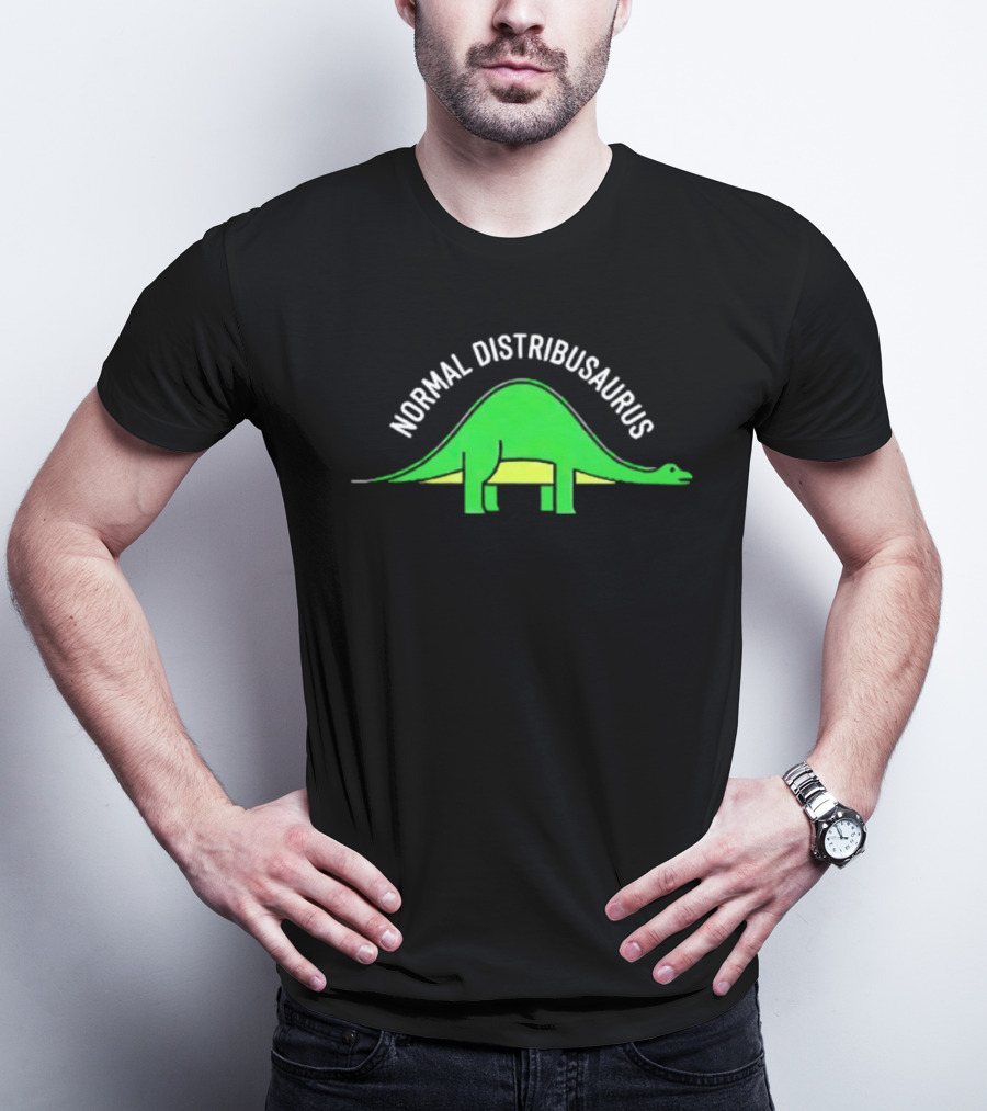 Normal Distribusaurus Dinosaur Statistics T-Shirt