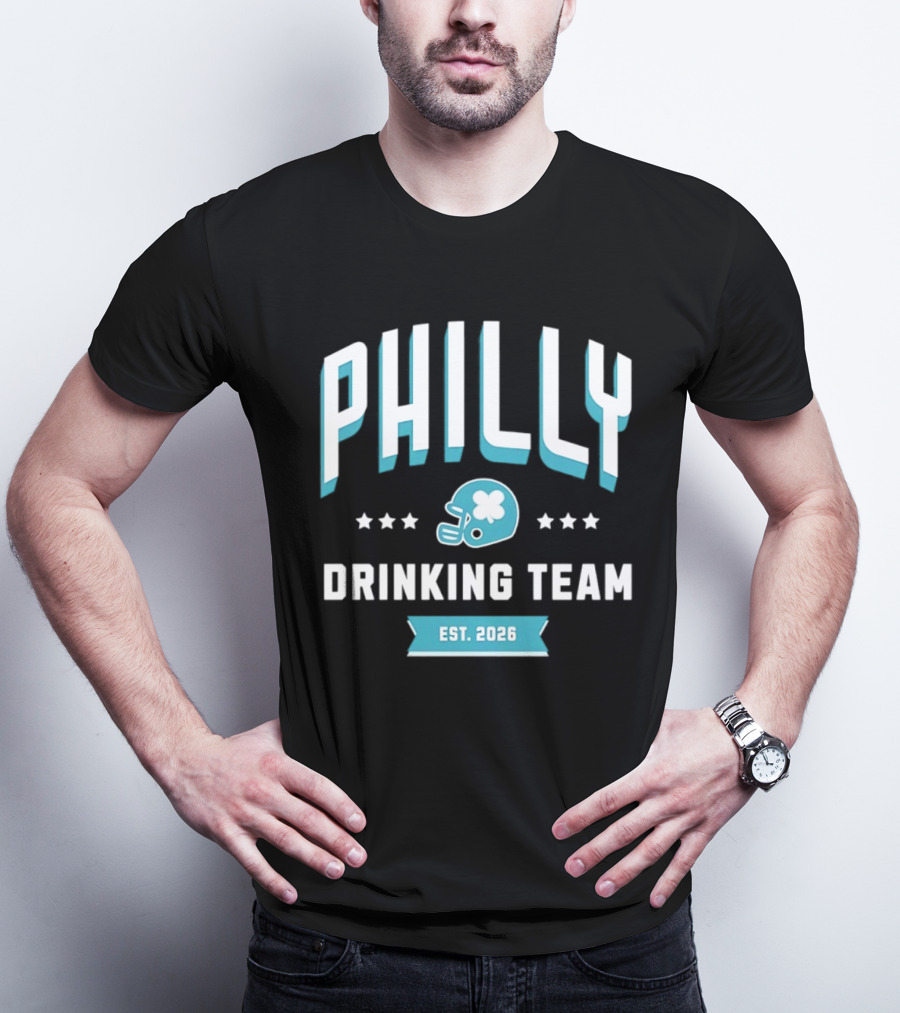 Philly Drinking Team Est 2026 Football Helmet Stars T-Shirt