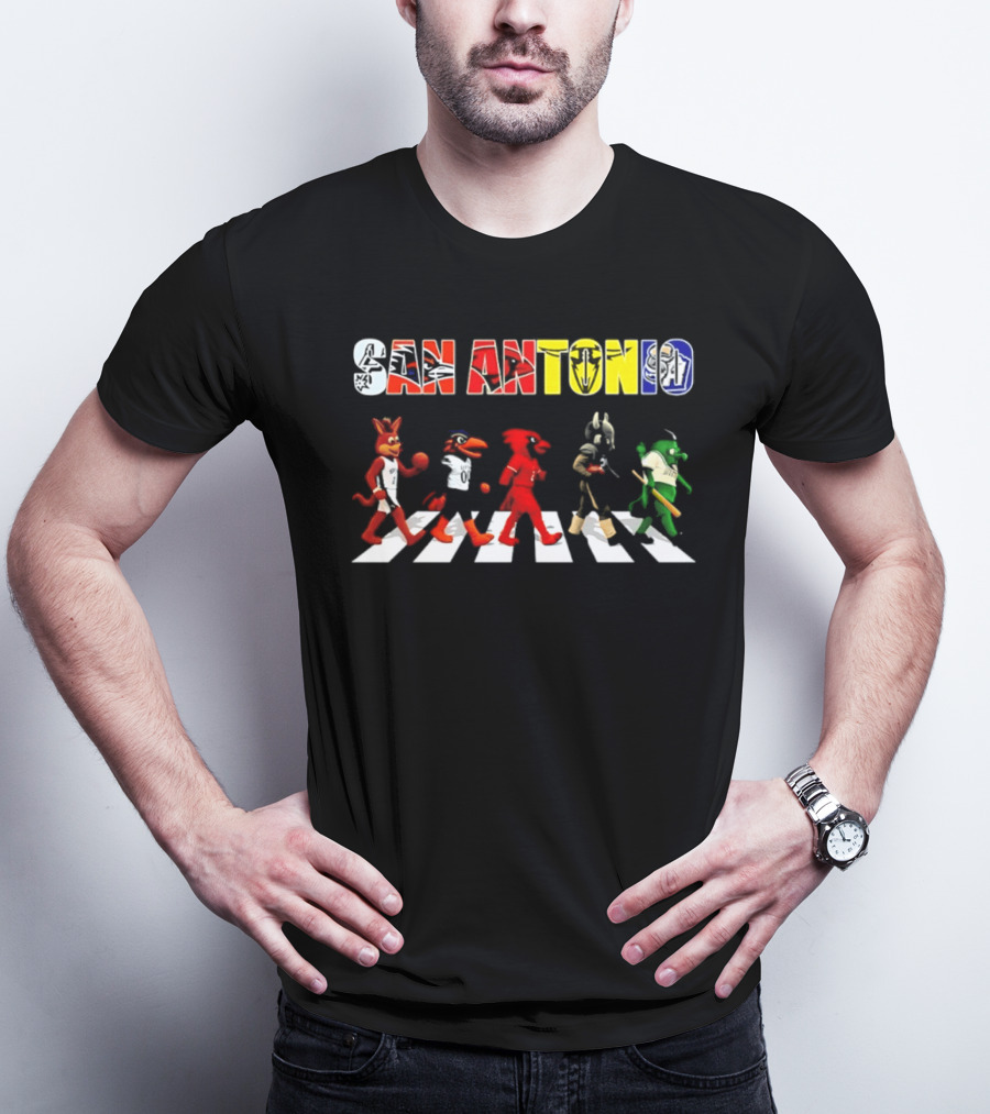 San Antonio Mascots Abbey Road Walk 2206 T-Shirt