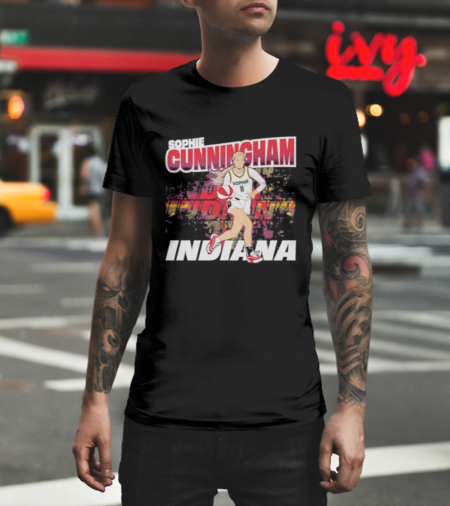 Sophie Cunningham Indiana Fever Basketball WNBA Athlete Action T-Shirt