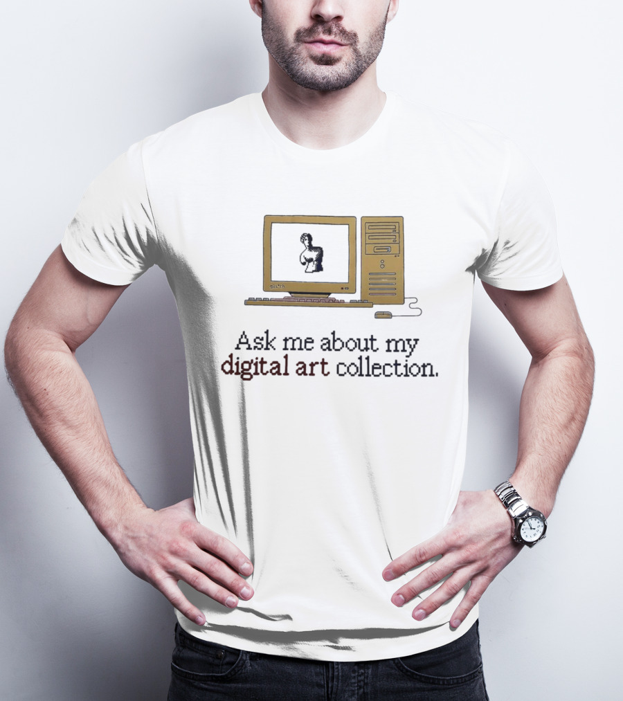 Ask Me About My Digital Art Collection Retro Computer T-Shirt