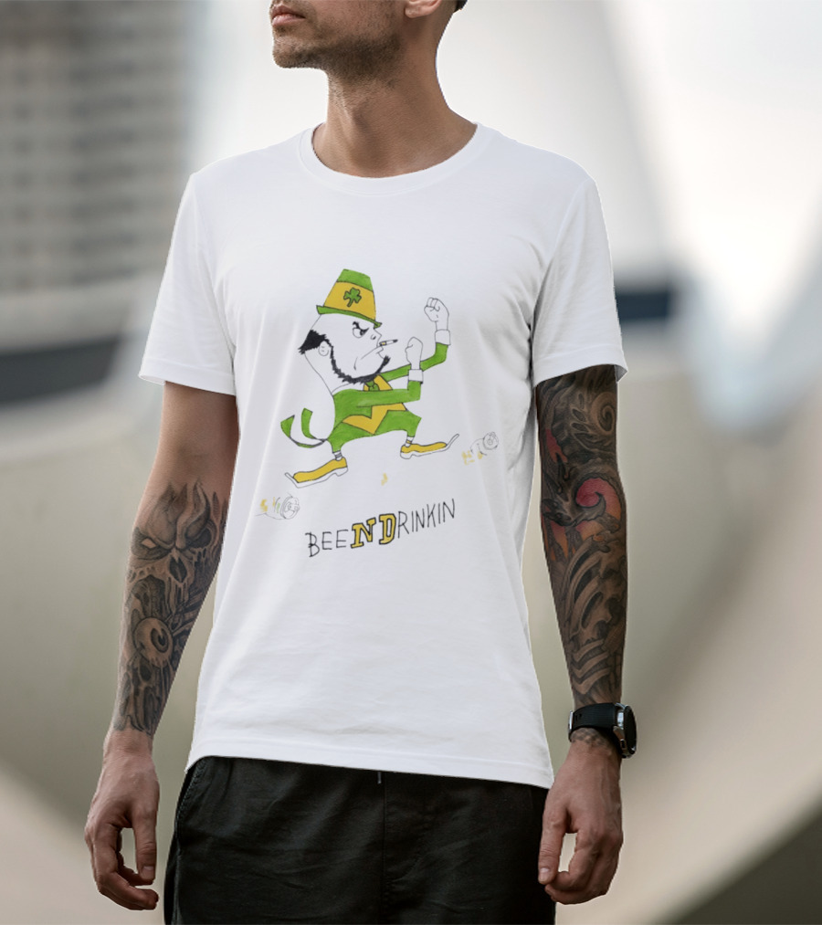 BeeNDrinkin Leprechaun Smoking St Patrick's Day Mischief T-Shirt