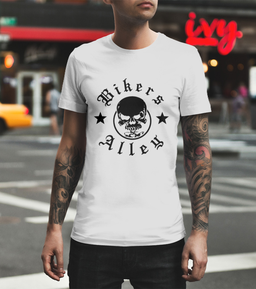 Bikers Alley Skull Stars T-Shirt