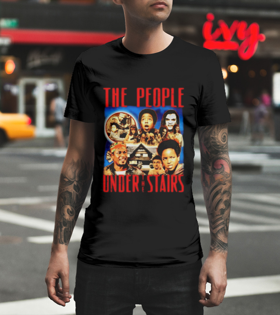 The People Under The Stairs Horror Movie Characters And Scenes Collage T-Shirt