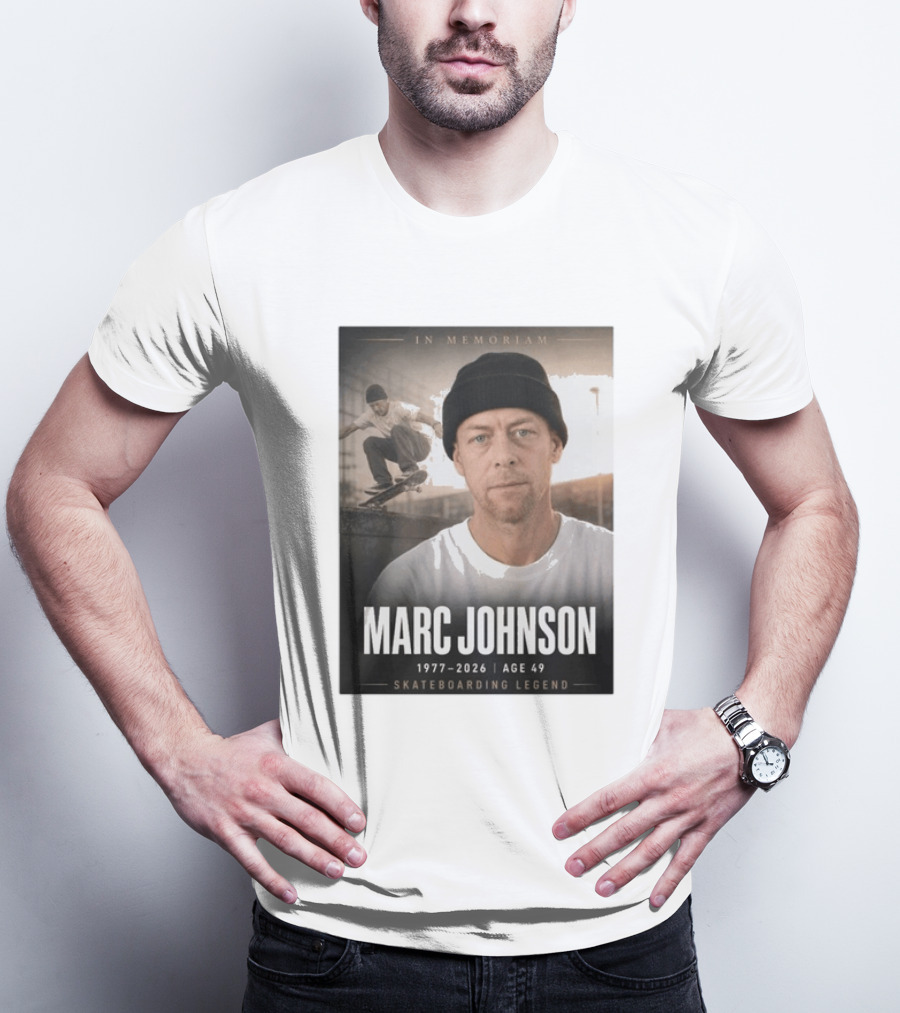 In Memoriam Marc Johnson 1977 2026 Skateboarding Legend T-Shirt