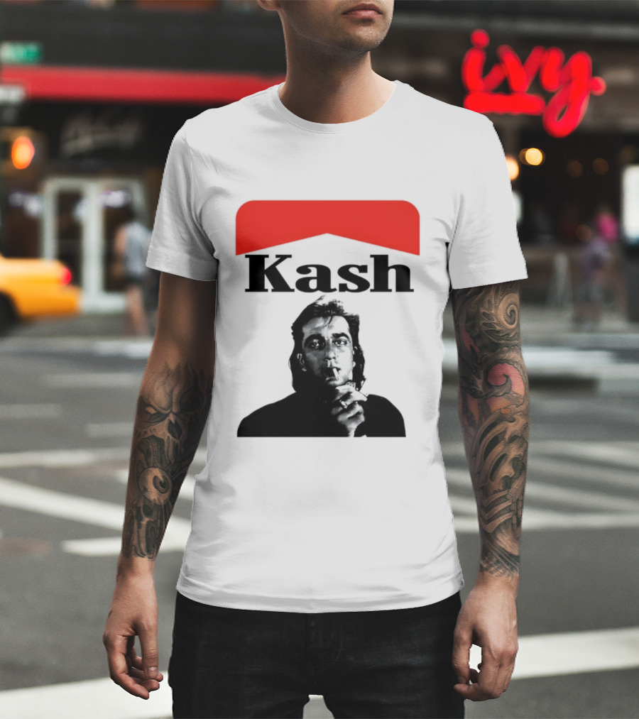 Kash Sanjay Dutt Smoking Iconic Red V Shape T-Shirt