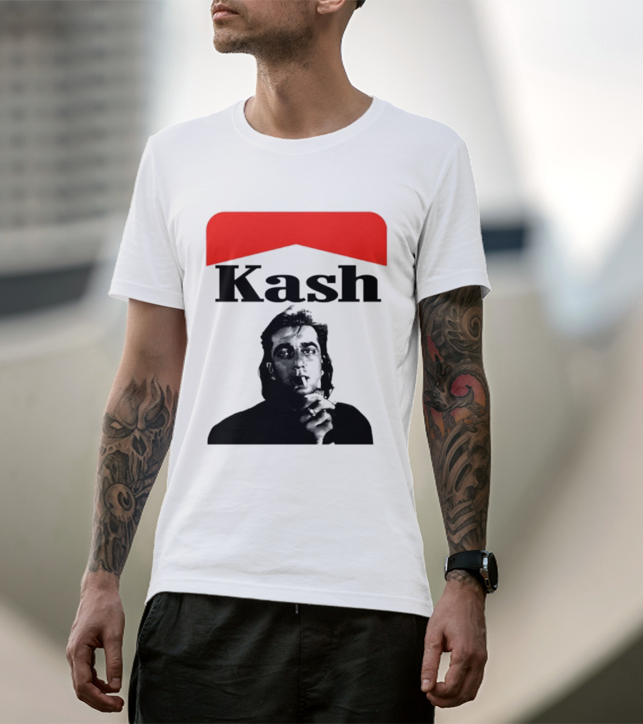 Kash Sanjay Dutt Smoking Iconic Red V Shape T-Shirt