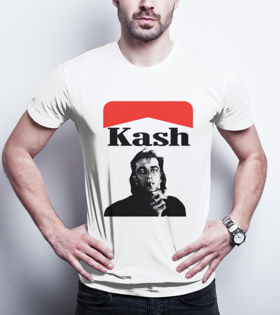 Kash Sanjay Dutt Smoking Iconic Red V Shape T-Shirt
