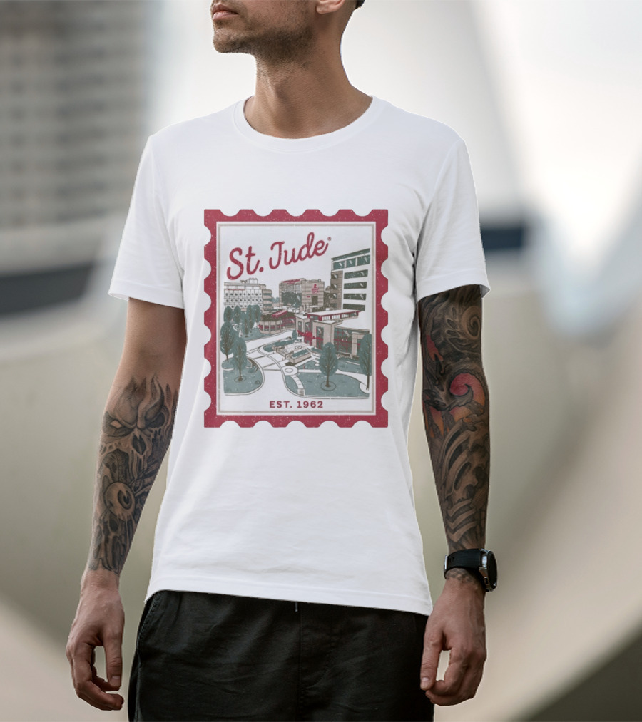 St. Jude Children's Research Hospital Est. 1962 Charity Stamp T-Shirt