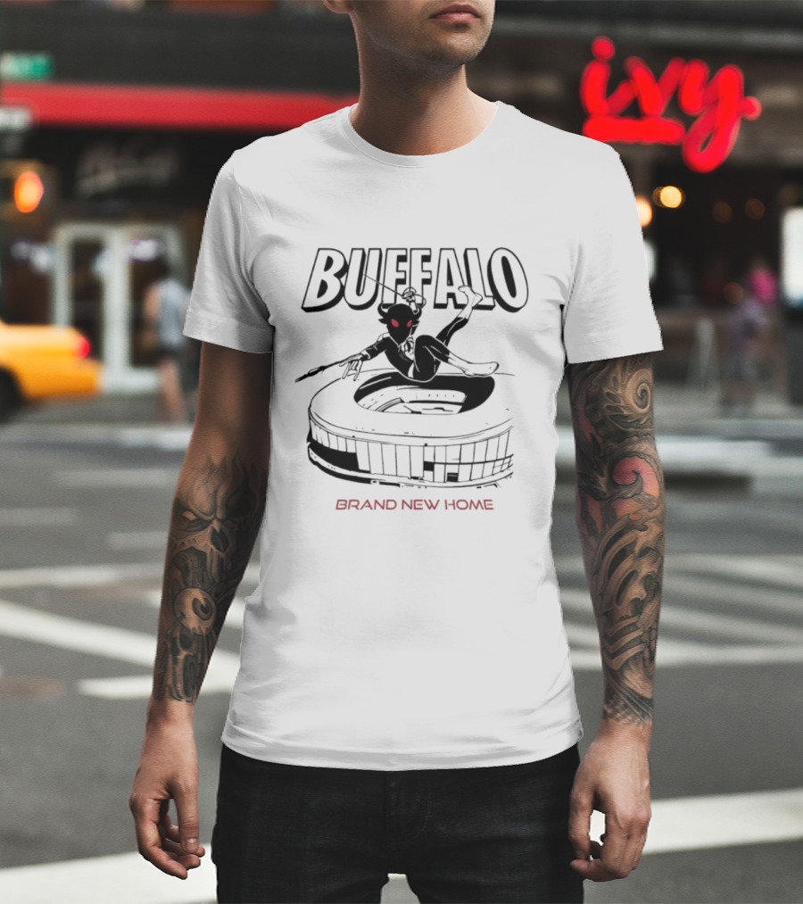 Buffalo Spider Man Swinging Brand New Home Stadium Marvel T-Shirt