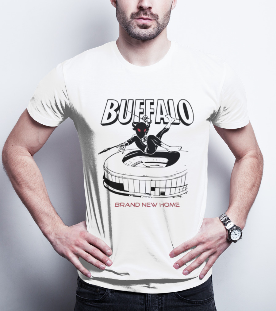 Buffalo Spider Man Swinging Brand New Home Stadium Marvel T-Shirt