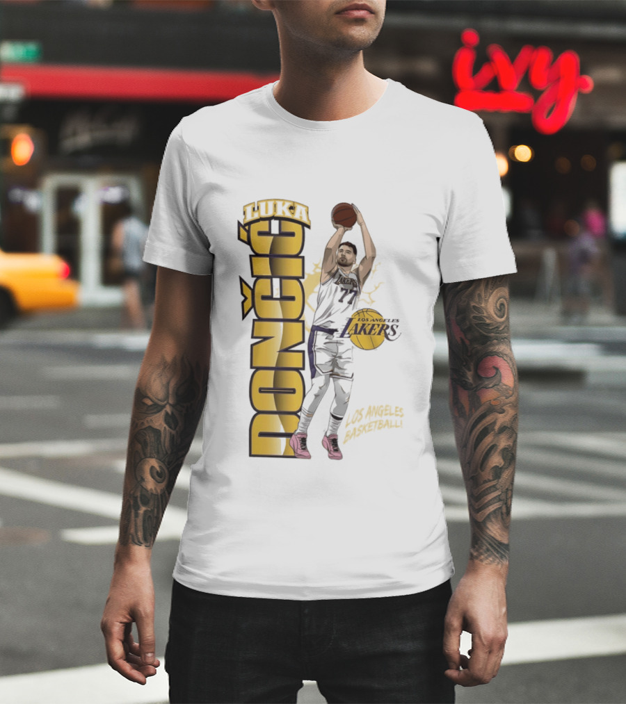 Los Angeles Lakers Luka Dončić Basketball Moment 2026 NBA T-Shirt