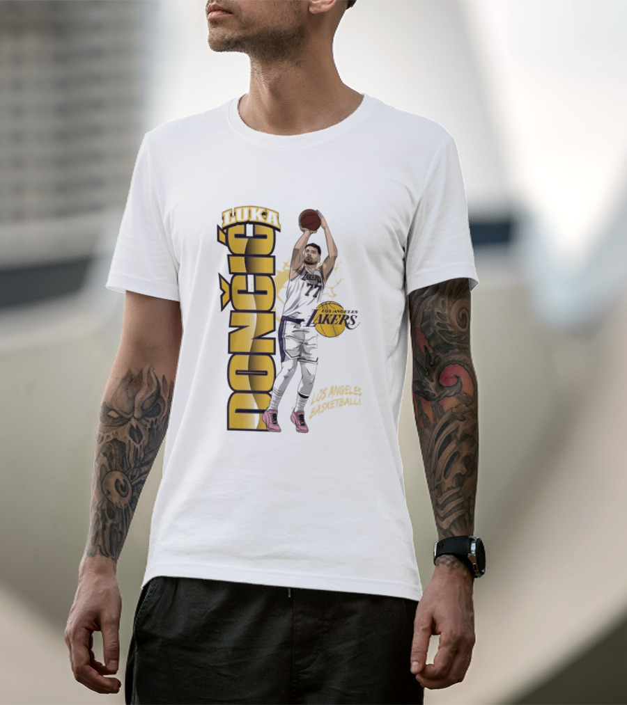 Los Angeles Lakers Luka Dončić Basketball Moment 2026 NBA T-Shirt