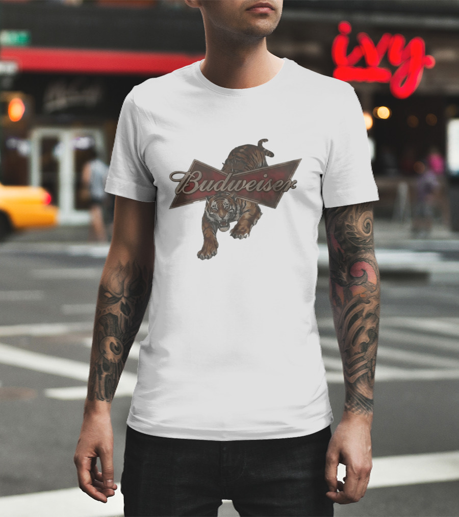 Budweiser Tiger Logo Jumping Tiger T-Shirt